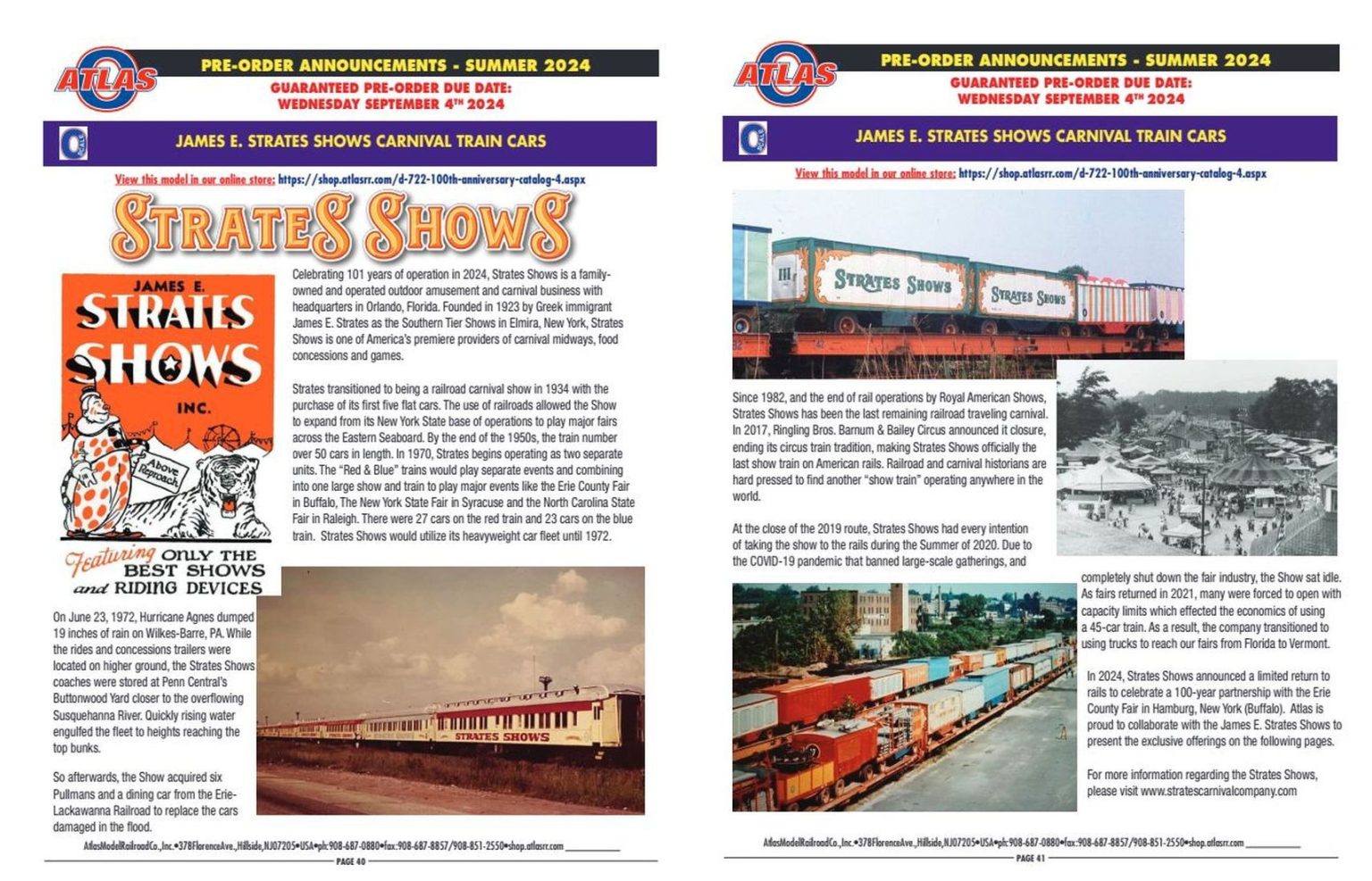 Atlas Summer 2024 James E. Strates Carnival Train Cars Offerings ...